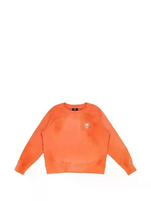 HTC LOS ANGELES Lil Palm Logo-print Distressed Sweater - Orange