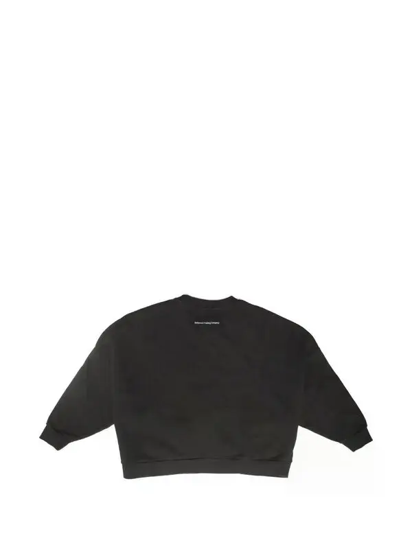 HTC LOS ANGELES Batwing-sleeve Logo-print Sweater - Black