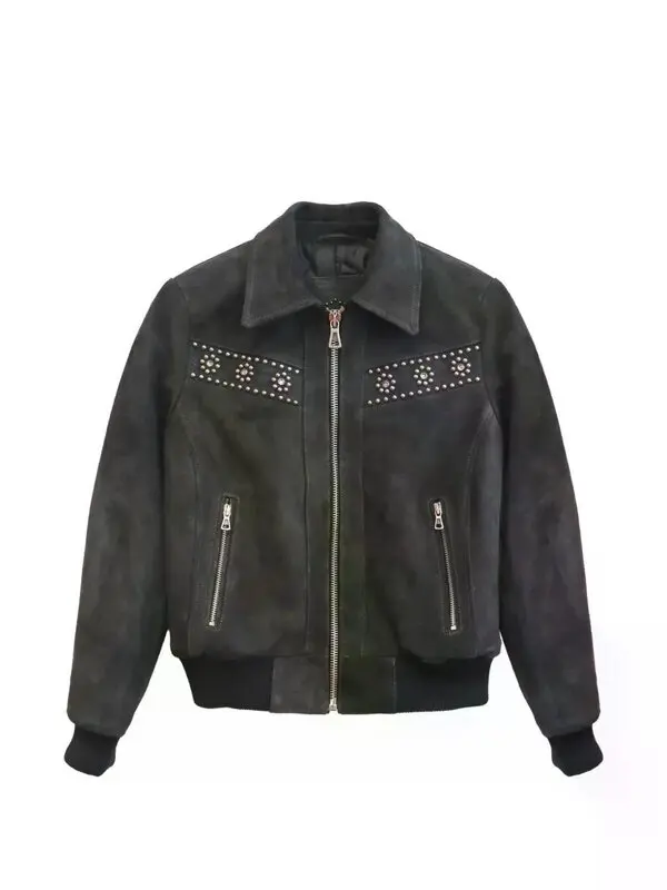 HTC LOS ANGELES Francisville Studded Suede Jacket - Grey