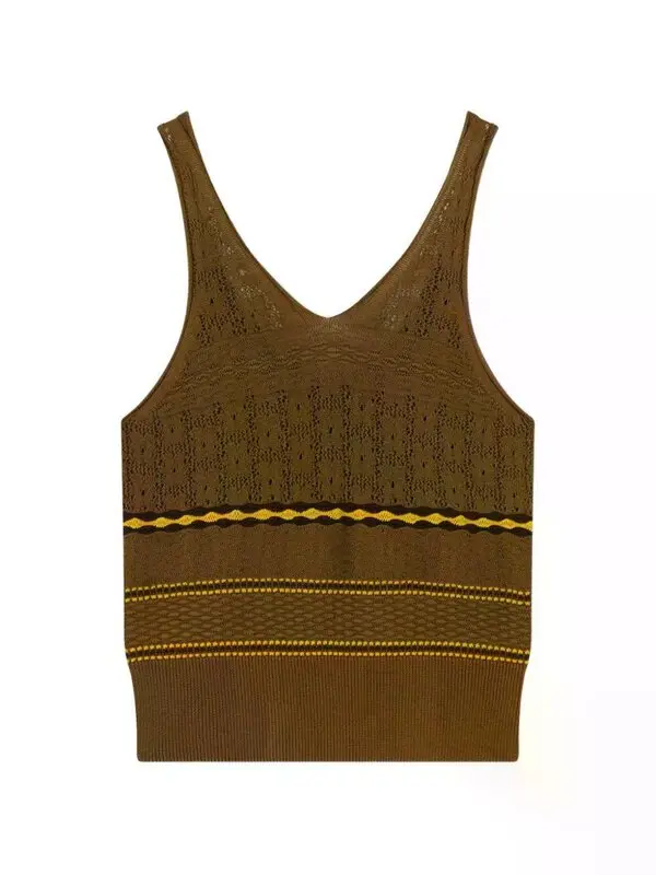 RETORI Floral-stitch Knit Top
