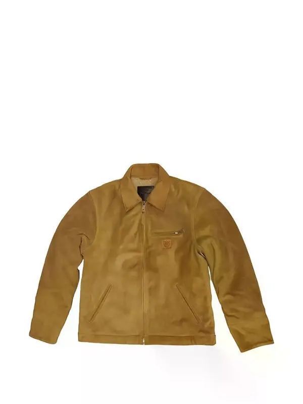 HTC LOS ANGELES Terry Logo-patch Suede Jacket - Neutrals