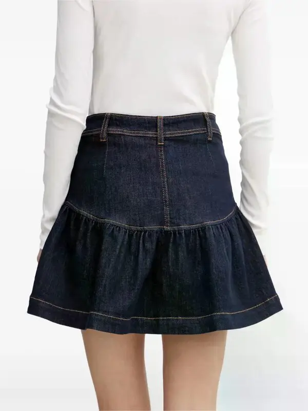 GAUDI Ruffled Denim Mini Skirt