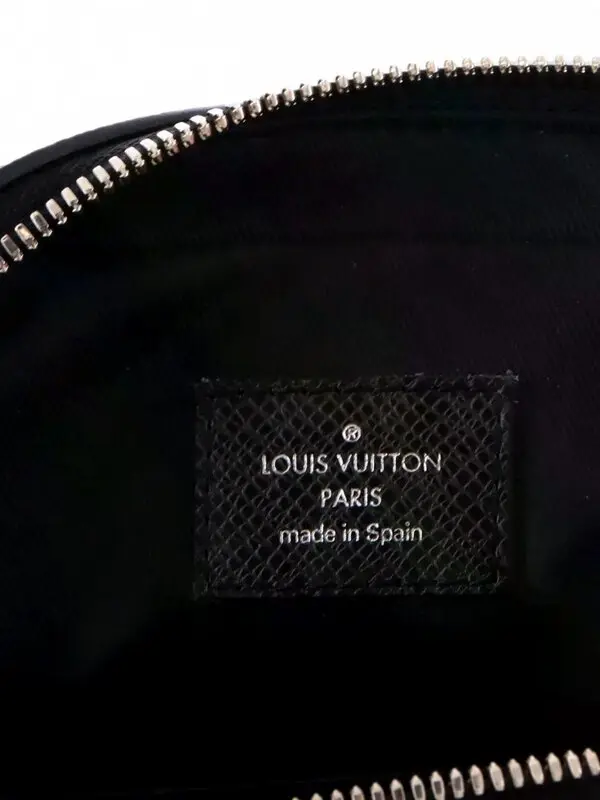 LOUIS VUITTON Anton Pochette Taiga Leather Crossbody Bag - Grey