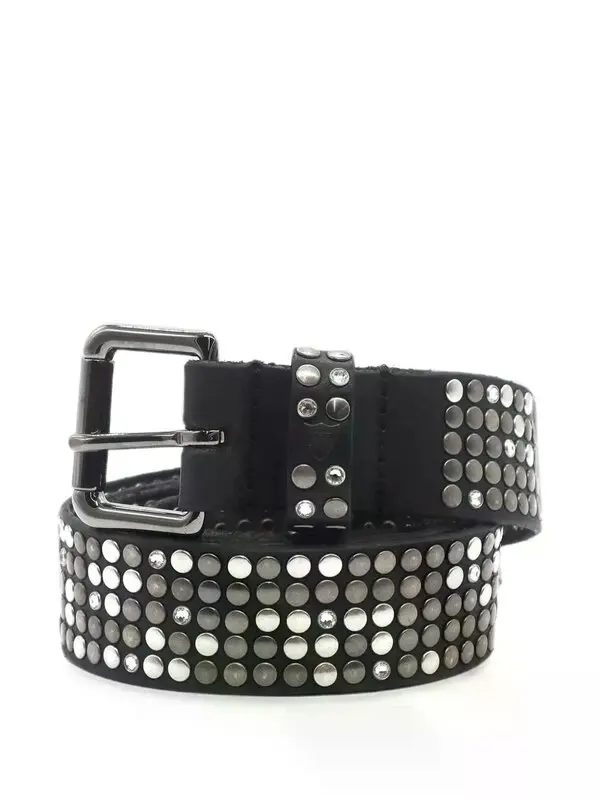 HTC LOS ANGELES Stud-embellished Crystal-embellished Belt - Black