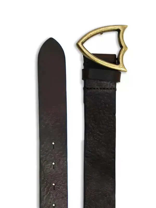 HTC LOS ANGELES Shield Leather Belt - Brown