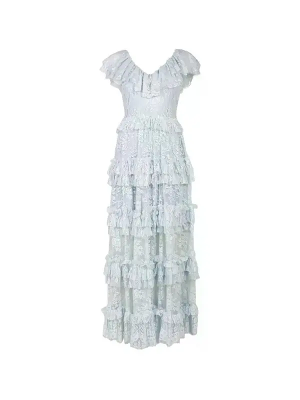 Sea Sharleen Ruffled Maxi Dress - Blue