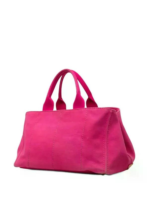 Prada 2010-2026 Canvas Canapa Logo Satchel - Pink