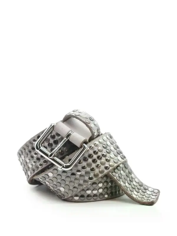 HTC LOS ANGELES Stud-embellished Leather Belt - Grey
