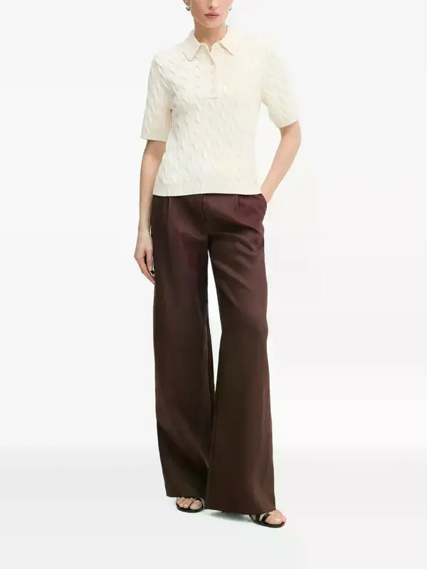 Bardot Geordy Pleated Wide-leg Trousers - Brown