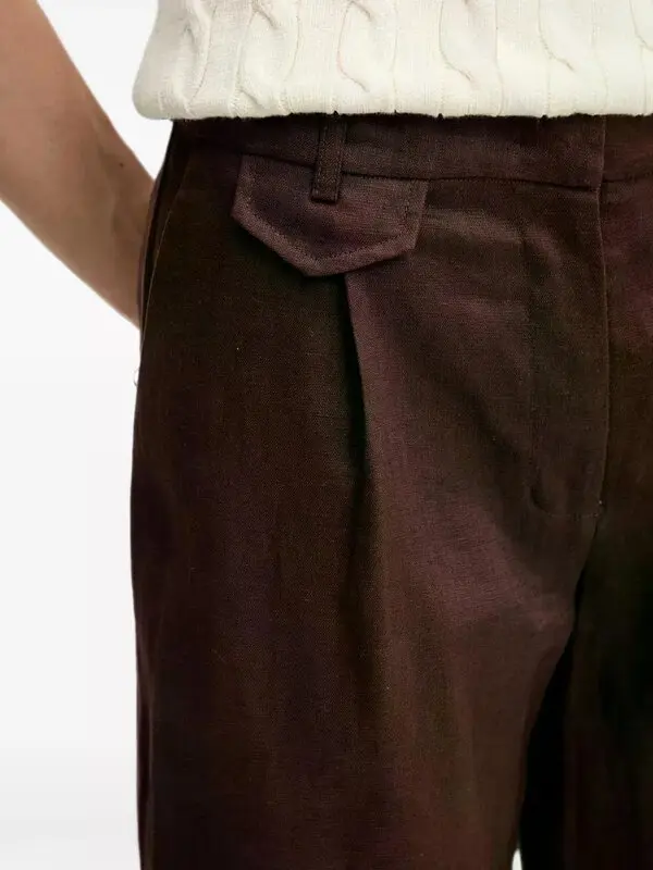 Bardot Geordy Pleated Wide-leg Trousers - Brown