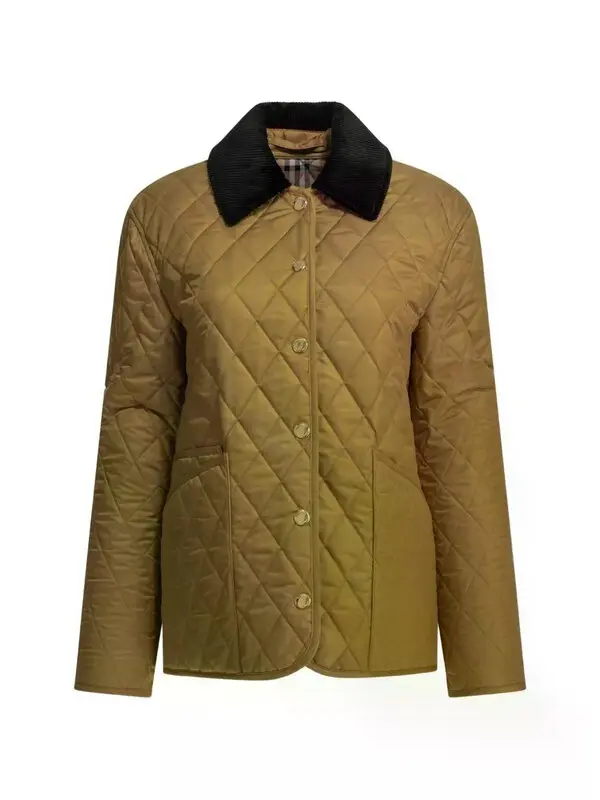 Burberry Diamond-quilted Corduroy-collar Jacket - Neutrals