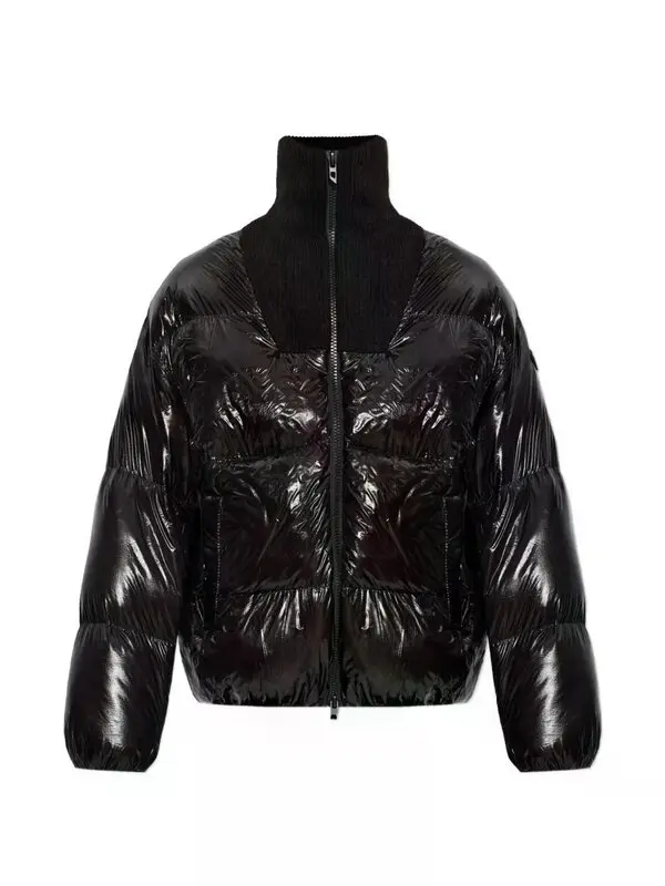 DIESEL® Ribbed-knit Panel Puffer Jacket - Black