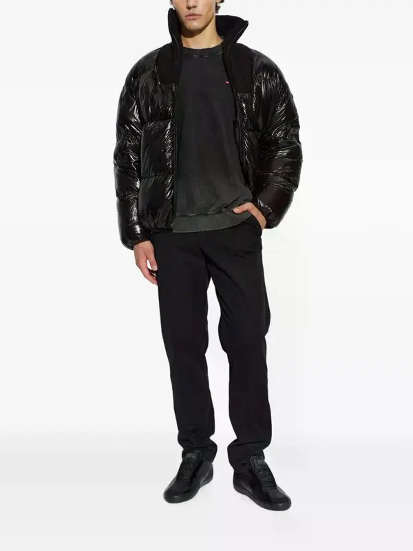 DIESEL® Ribbed-knit Panel Puffer Jacket