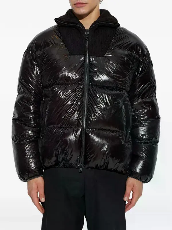 DIESEL® Ribbed-knit Panel Puffer Jacket
