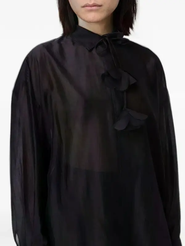 HANITA Floral-detail Chiffon Blouse