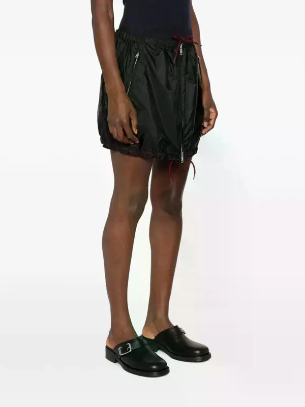 Prada Re-nylon Drawstring Mini Skirt - Black