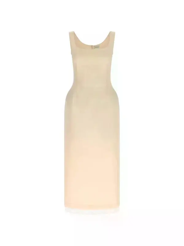Magda Butrym Lace-insert Midi Dress - Neutrals