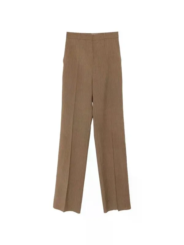 Max Mara Stripe-pattern Straight-leg Trousers - Brown