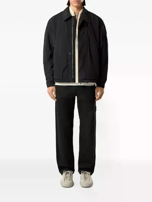 Stone Island Logo-patch Chino Trousers - Black