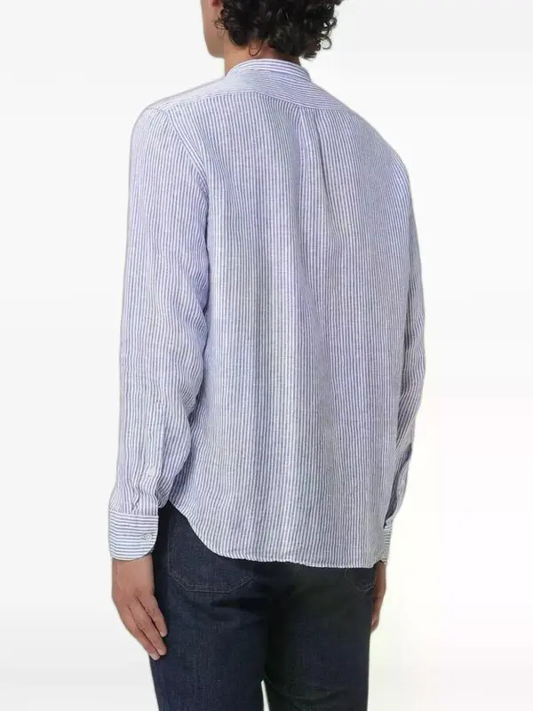 B.D.BAGGIES Striped Band-collar Shirt - Blue