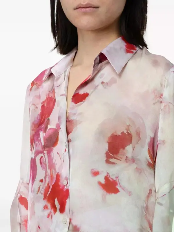 HANITA Floral Print Bell Sleeve Shirt