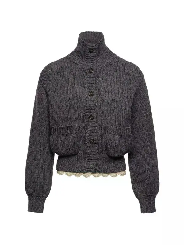 Magda Butrym Ribbed-knit Cardigan - Grey