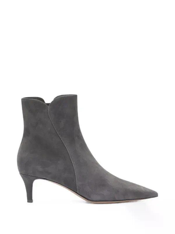 GIANVITO ROSSI Pointed-toe Suede Boots - Grey