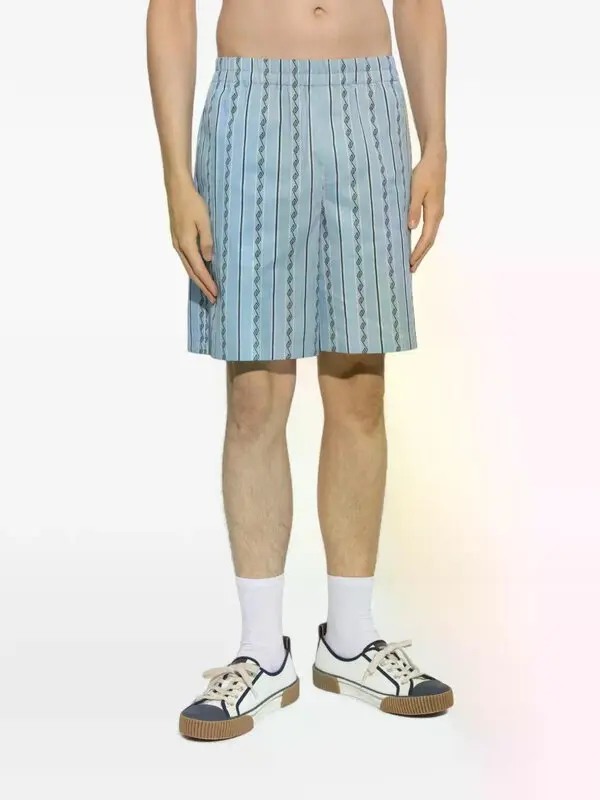 Versace Greca-pattern Striped Shorts