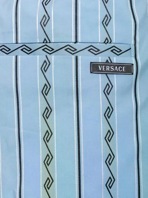 Versace Greca-pattern Striped Shorts