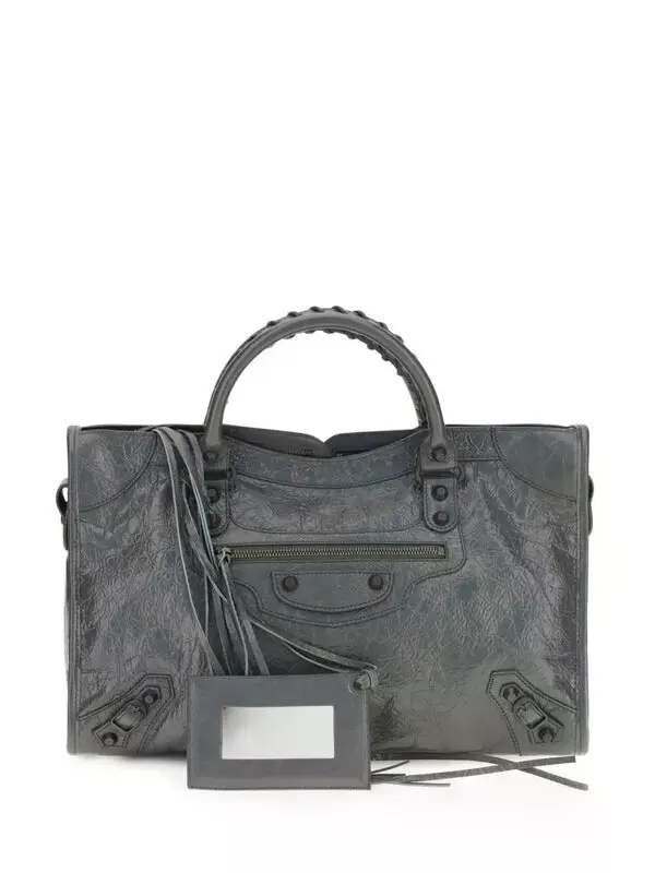 Balenciaga Le City Leather Tote Bag - Grey