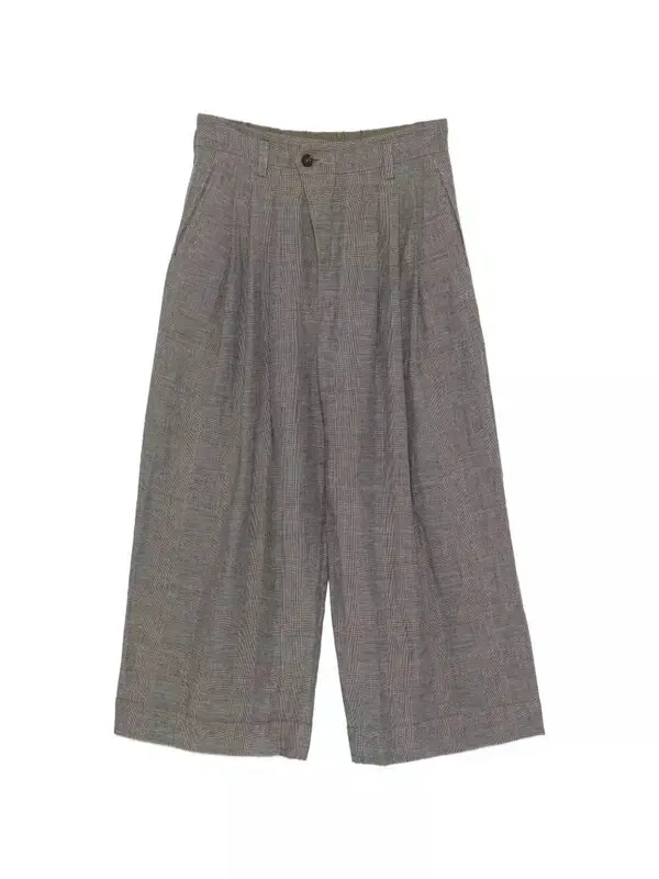 ZIGGY CHEN Check-pattern Trousers - Grey
