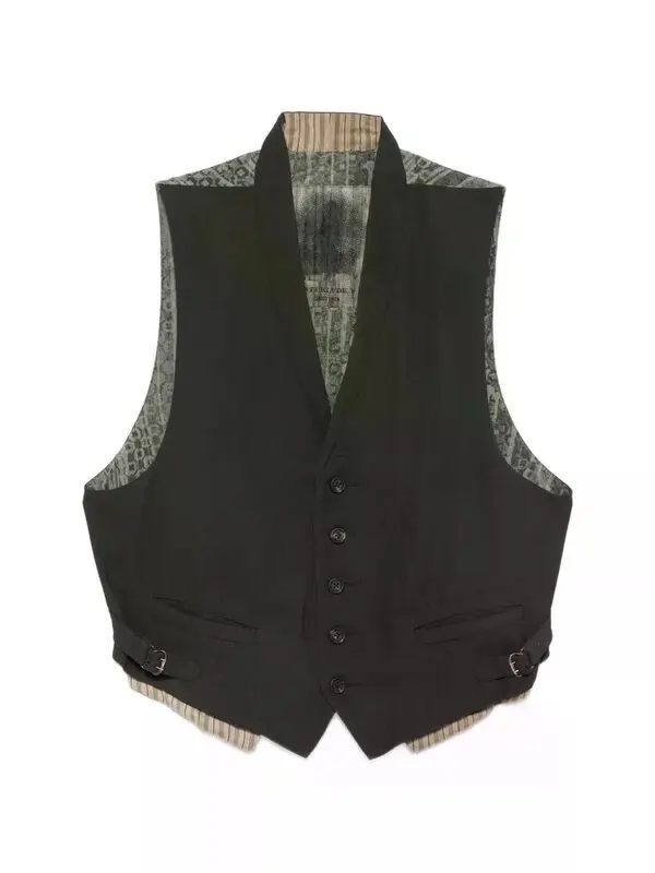 ZIGGY CHEN Patterned-back Waistcoat - Green