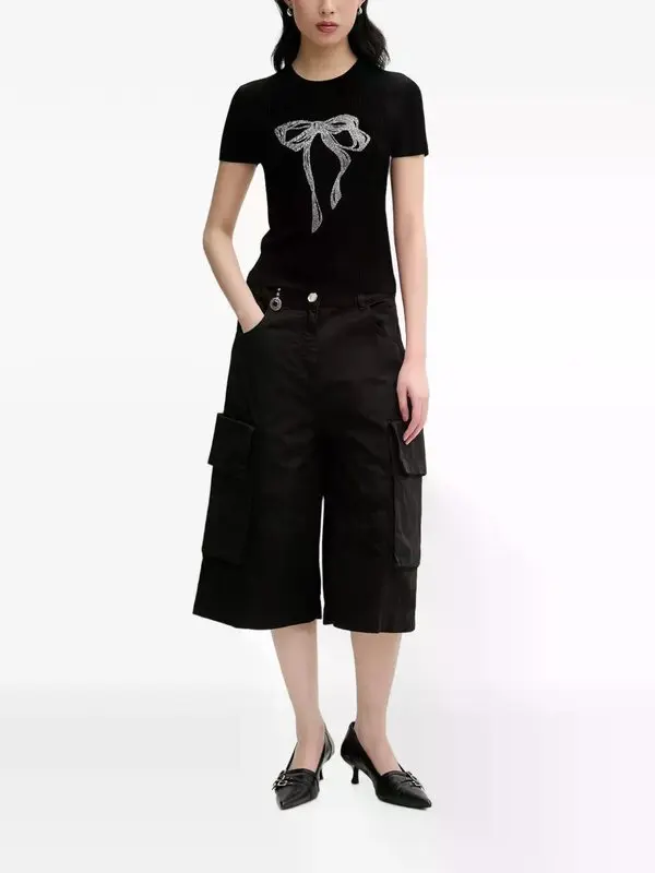 Miss Sixty Rhinestone-embellished Ribbed T-shirt