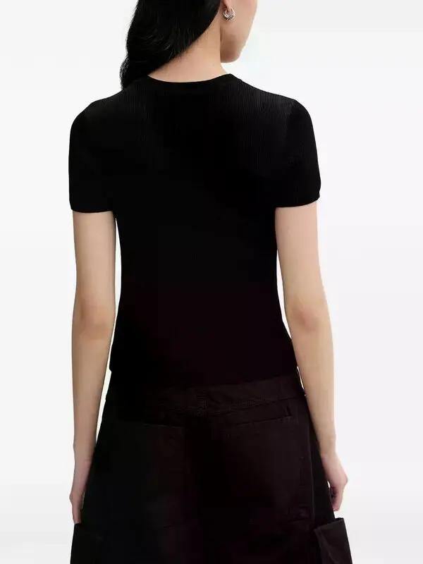 Miss Sixty Rhinestone-embellished Ribbed T-shirt