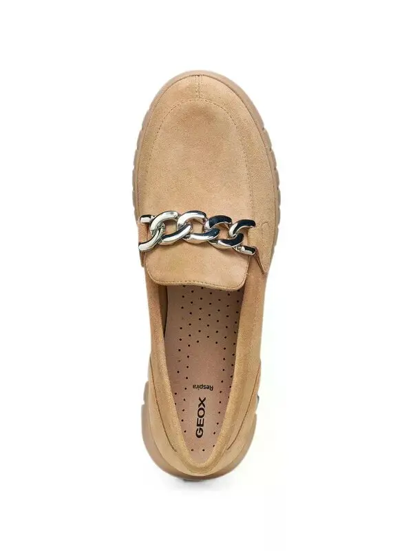 Geox Flextride Chain-link Suede Loafers - Neutrals