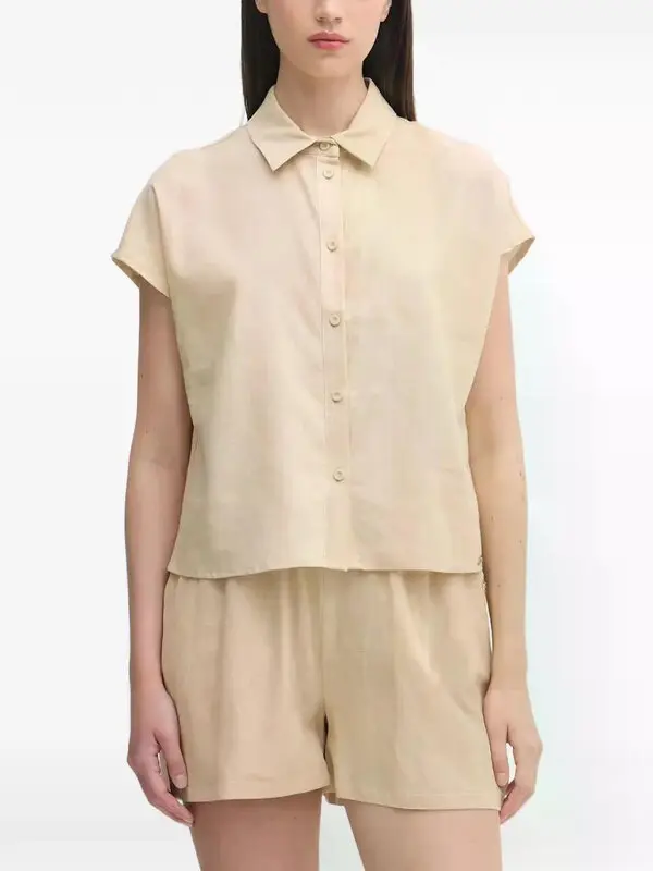 GAUDI Button-up Short-sleeve Shirt - Neutrals