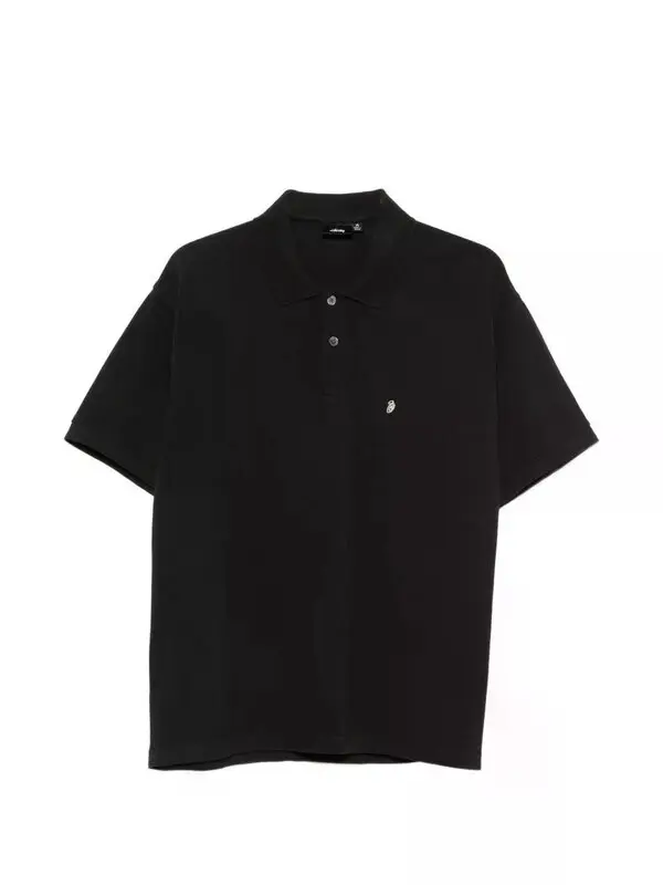 StÜssy Logo-embroidered Polo Shirt - Black
