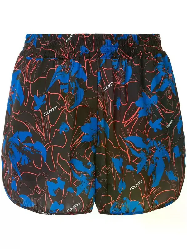 COUNTY OF MILAN Abstract Floral-print Shorts - Multicolour