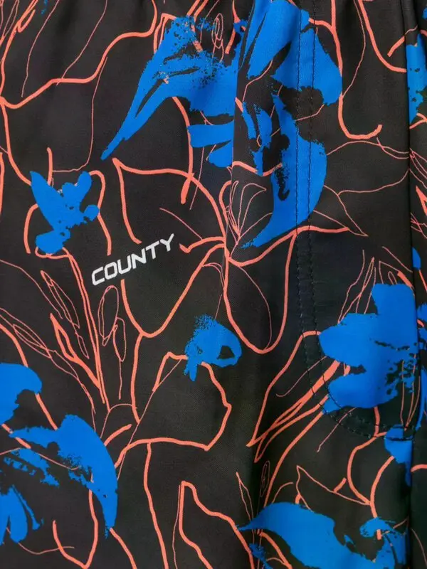 COUNTY OF MILAN Abstract Floral Print Shorts