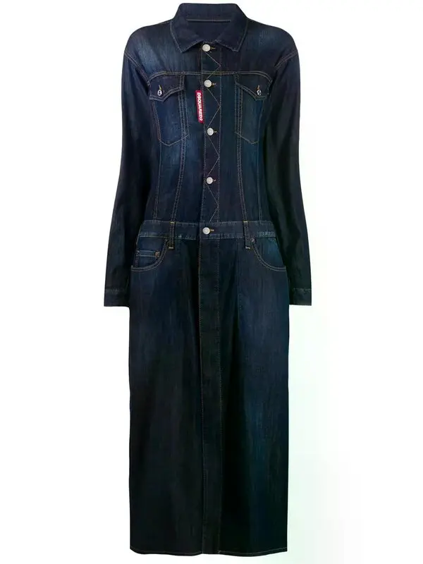 Dsquared2 Maxi Denim Dress - Blue