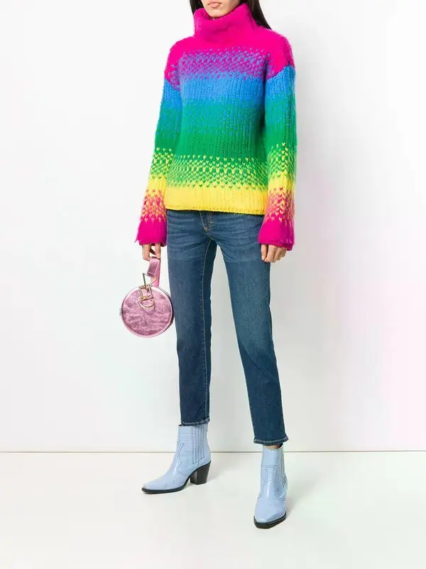 Dsquared2 Cropped Logo Rise Jeans