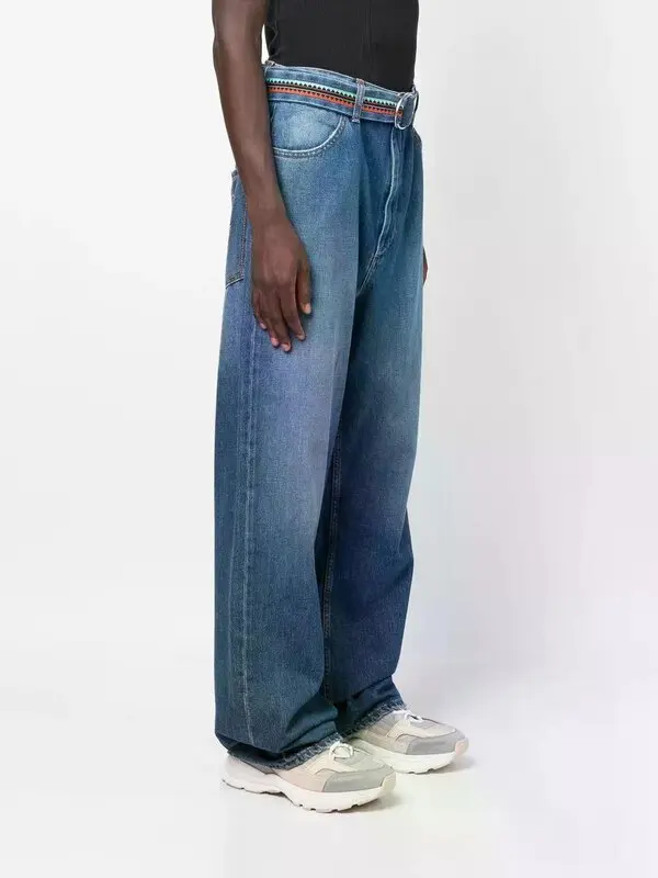 COUNTY OF MILAN Belted Wide-leg Jeans