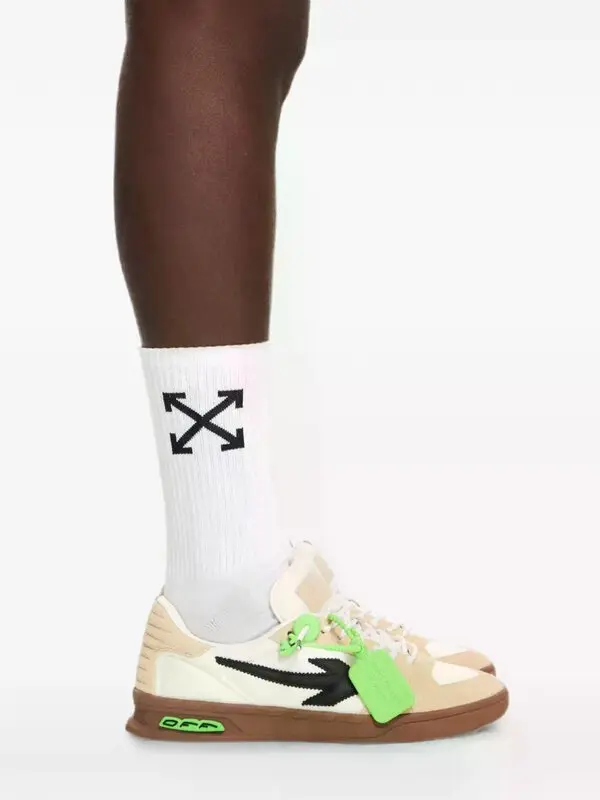 Off-White End Of Play Patch Suede-panelled Sneakers - Neutrals