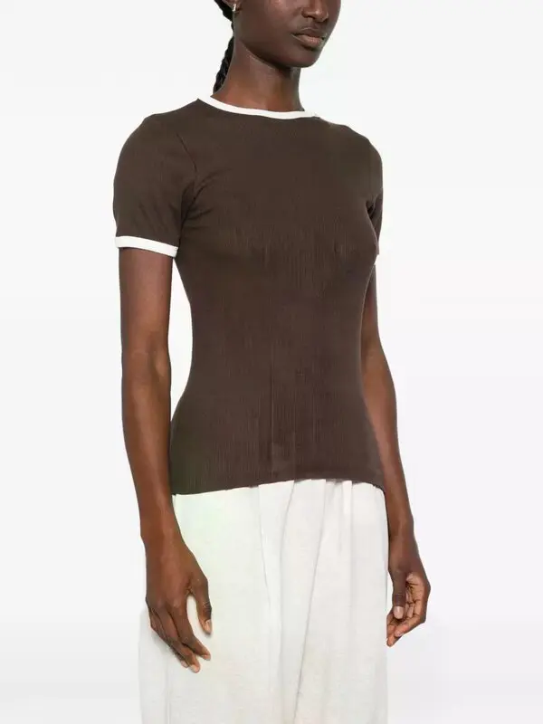 Prada Ribbed-knit Ringer T-shirt