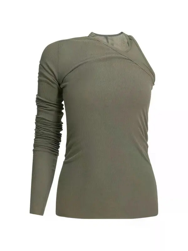 Rick Owens One-shoulder Ribbed Top - Green