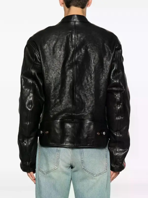 Gucci Web-stripe Leather Jacket
