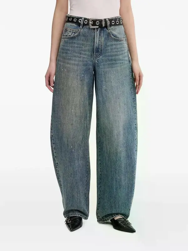 Miss Sixty Bow-detail Faux-pearl Tapered Jeans - Blue