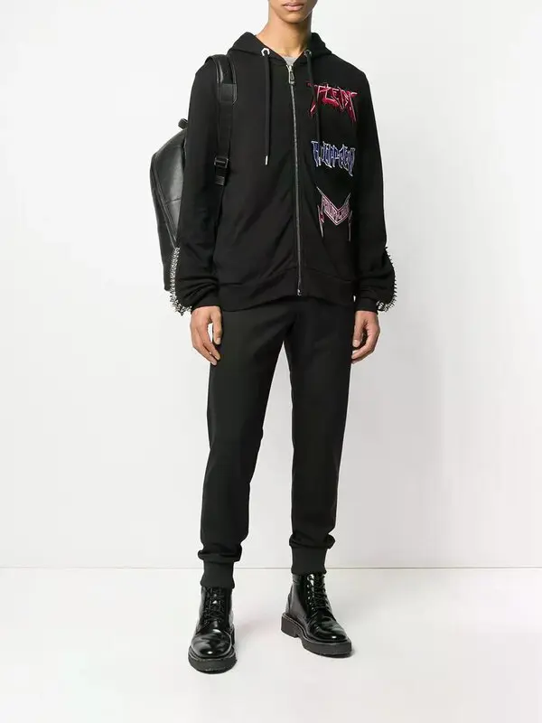 Philipp Plein Embroidered Logo Patch Hoodie - Black