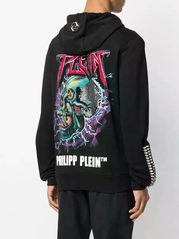 Philipp Plein Embroidered Logo Patch Hoodie