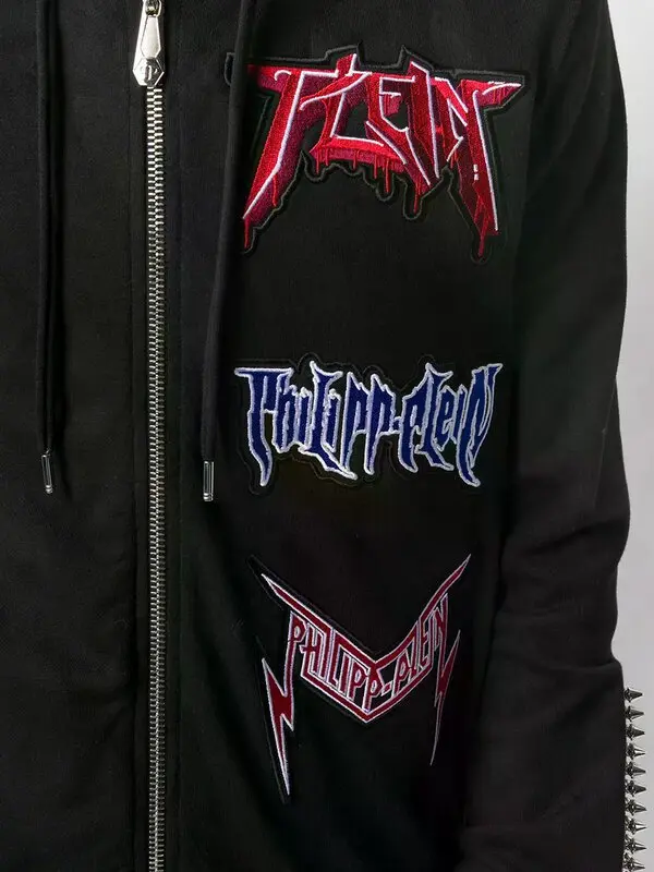 Philipp Plein Embroidered Logo Patch Hoodie